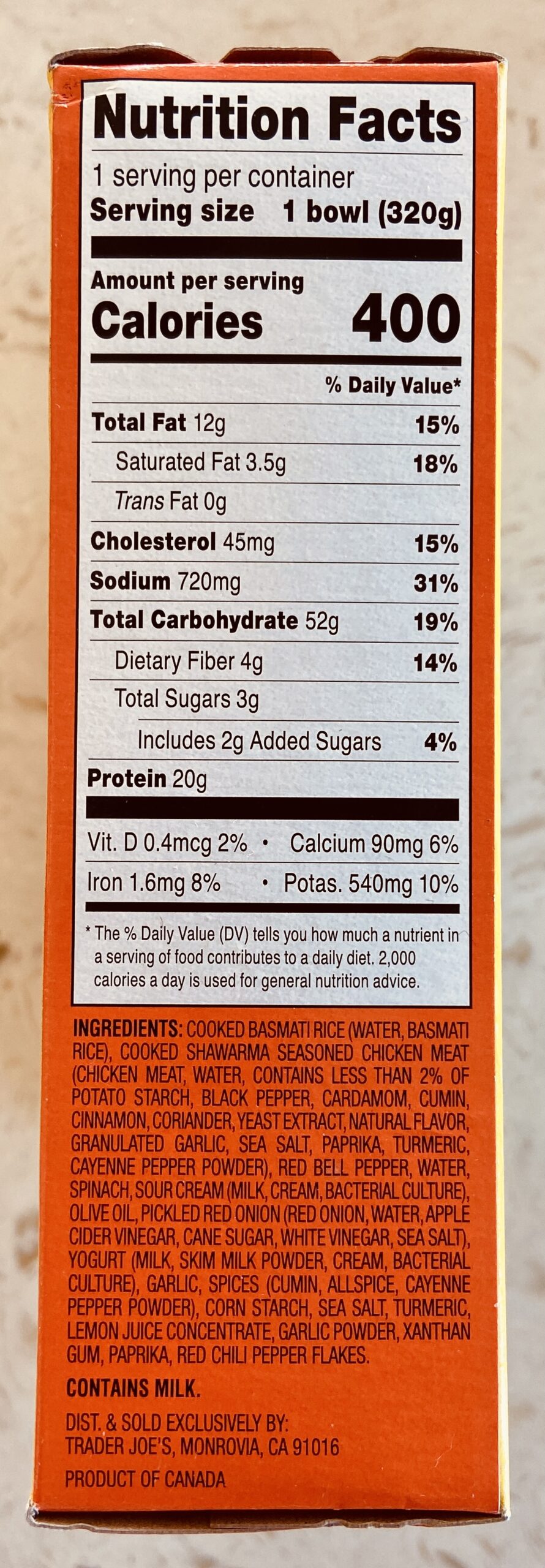 Trader Joe's Chicken Shawarma Bowl Review - Club Trader Joe's