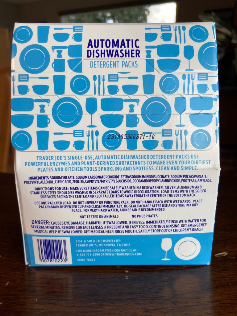 Trader Joe's Automatic Dishwasher Packs Free and Clear Review - Club Trader Joe's