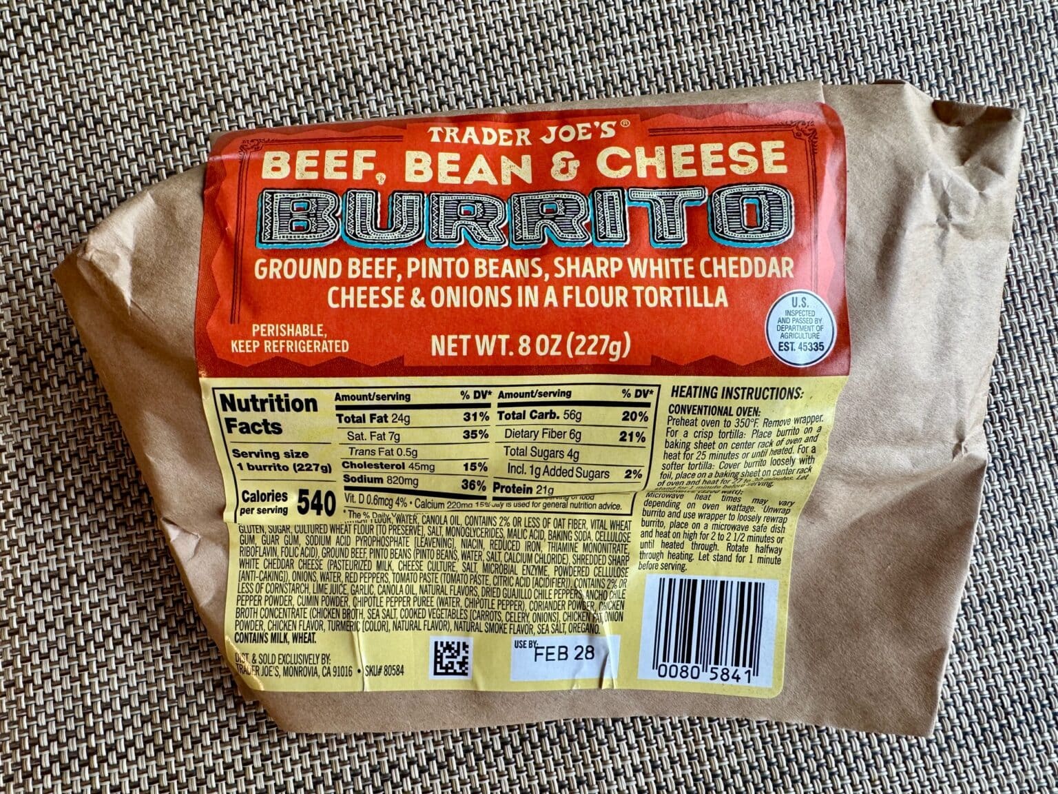 Trader Joe's Beef, Bean & Cheese Burrito: The "Good Enough" Guardian of ...