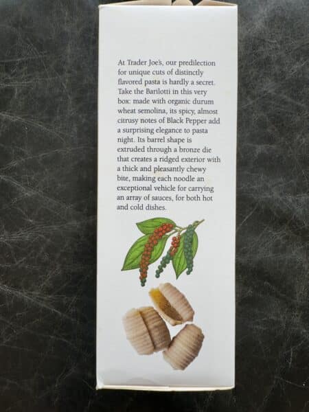 Creamy Trader Joe's Black Pepper Barilotti with Peas and Pancetta