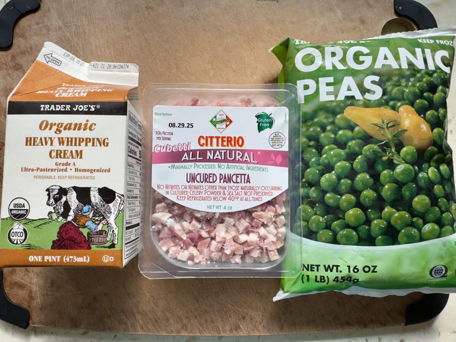 Creamy Trader Joe's Black Pepper Barilotti with Peas and Pancetta