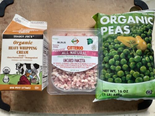 Creamy Trader Joe's Black Pepper Barilotti with Peas and Pancetta